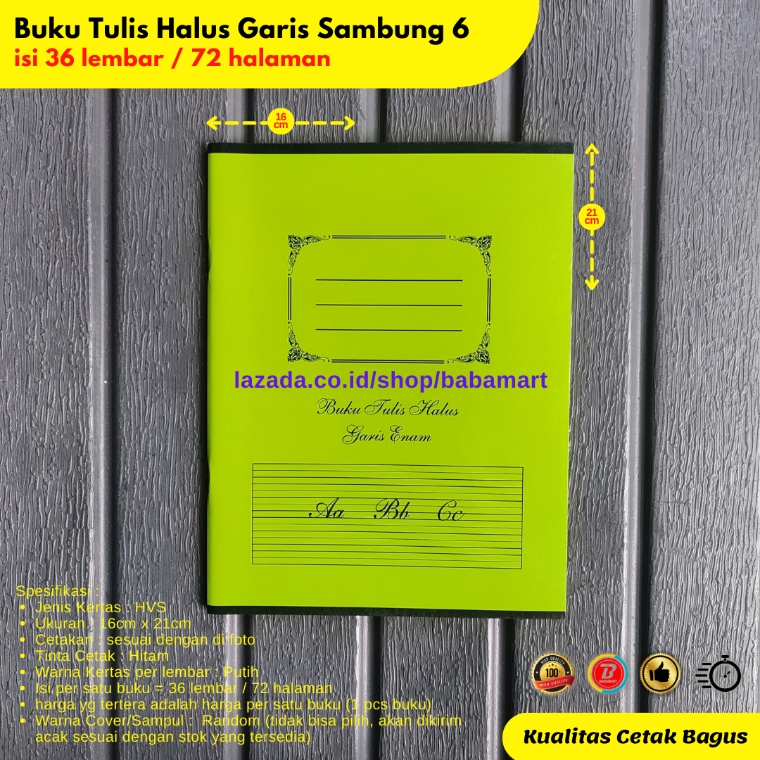 Buku Tulis Halus Garis Sambung 6 - belajar menulis sambung | Lazada ...