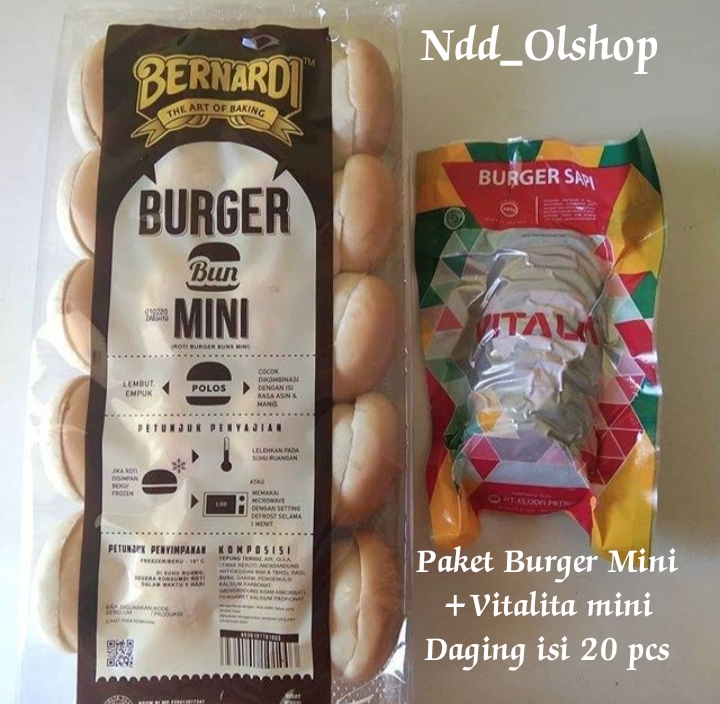 PAKET BURGER MINI /Bernardi Roti Mini Burger + Vitalia Mini Daging ...