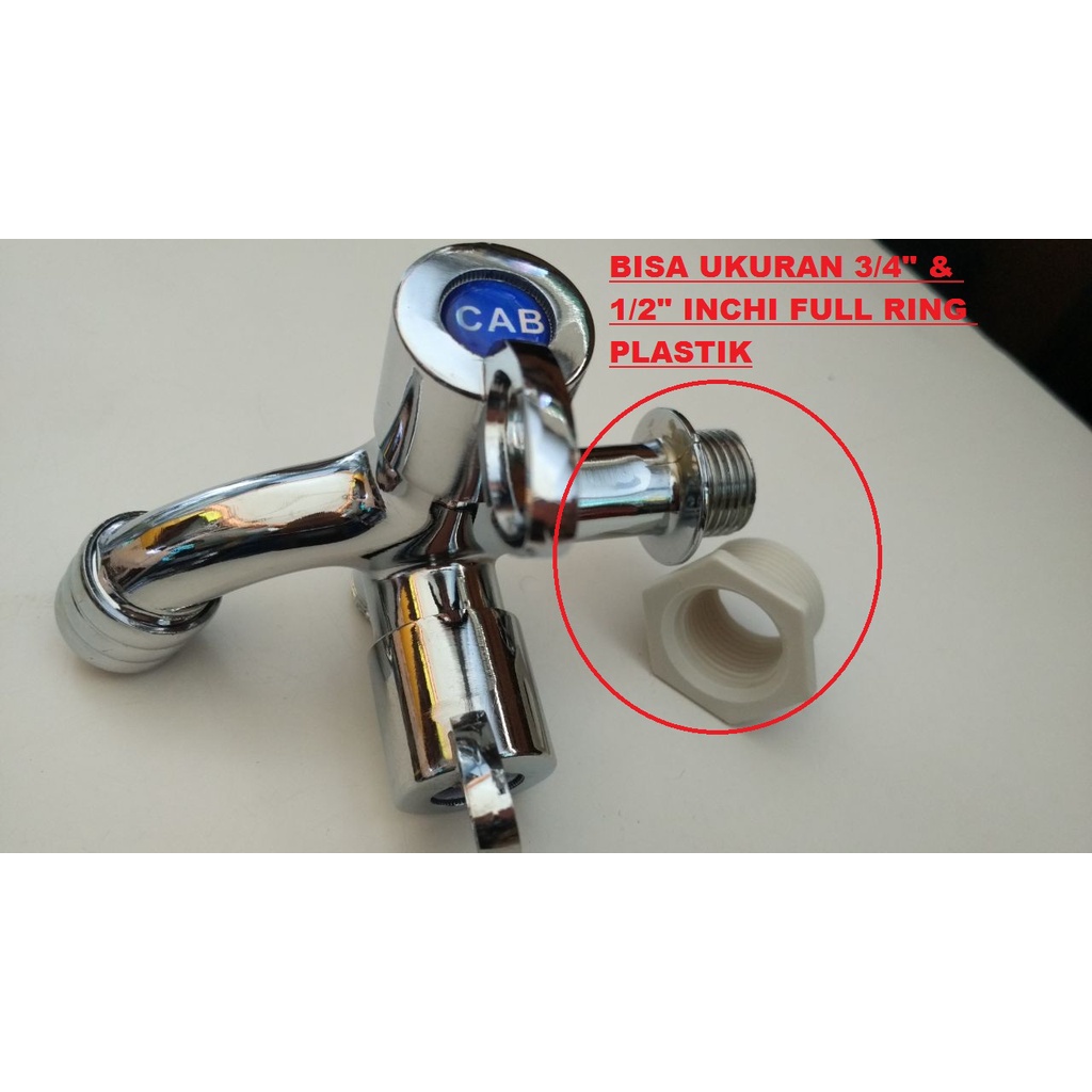 Kran Cabang CAB 3/4 & 1/2 Inch Stainless Kran Double Keran Shower ...
