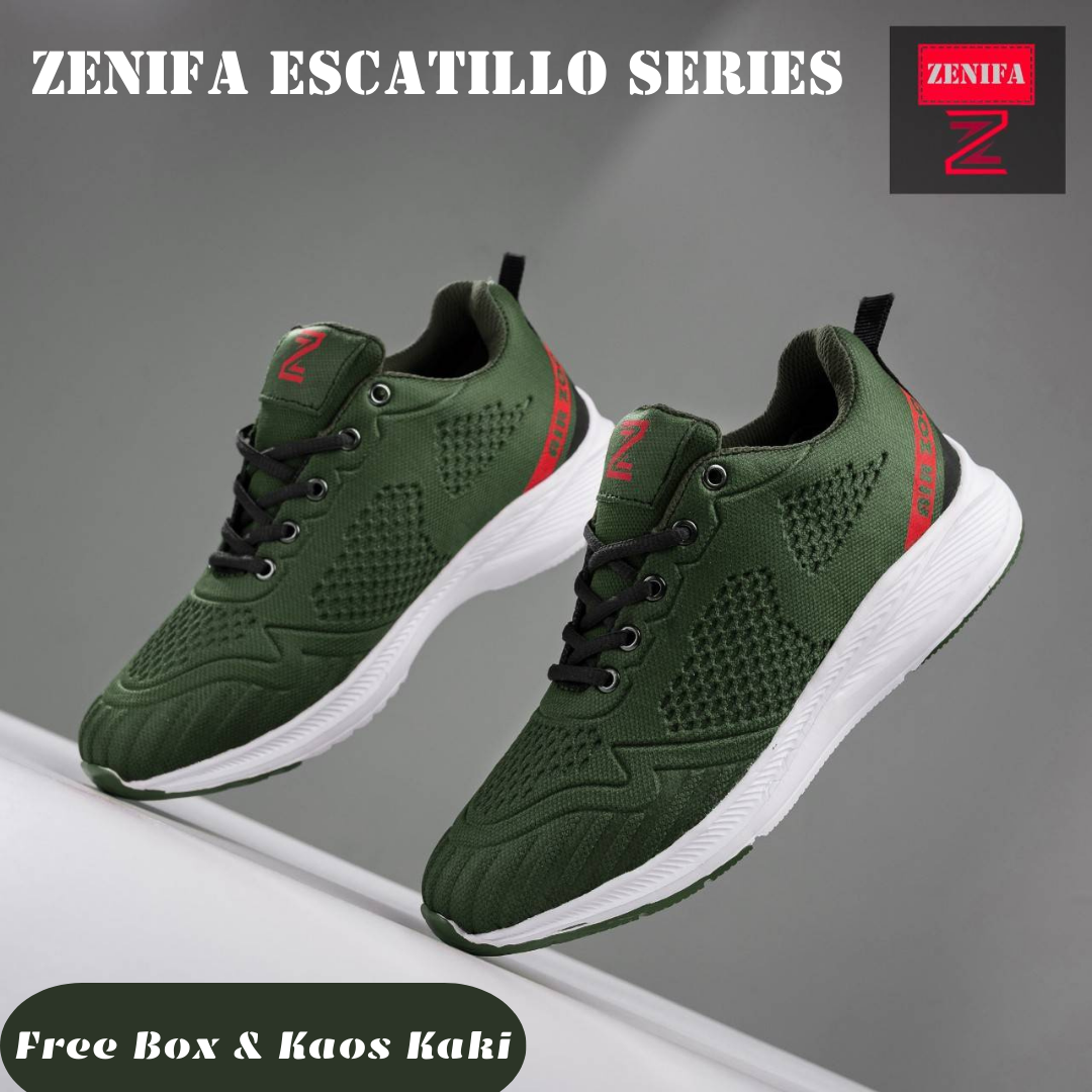 Sepatu Sneaker Pria Terbaru Zenifa Air Zoom Escatillo Army Red Sporty ...