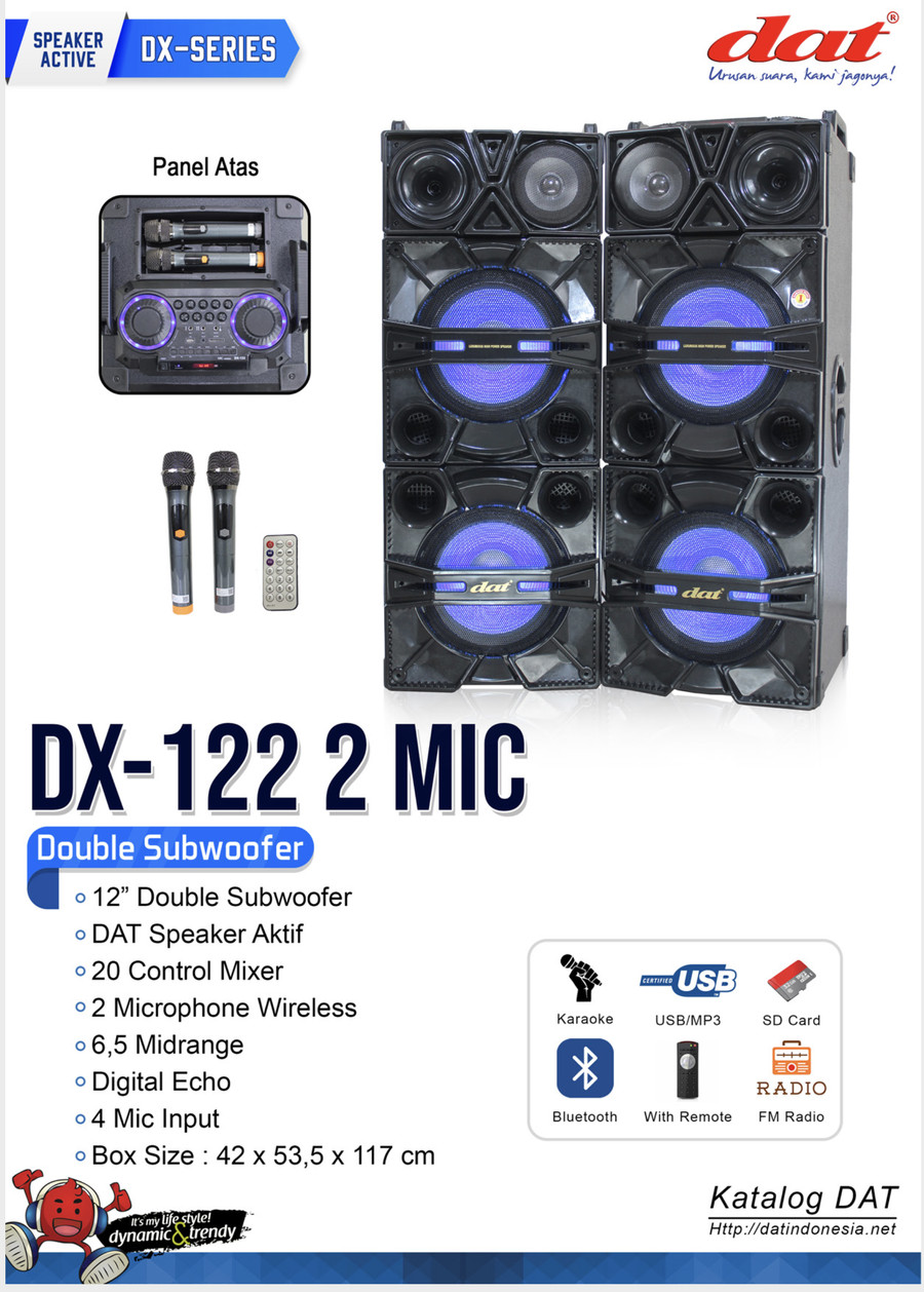 SPEAKER AKTIF DAT DX 122 2 MIC / DX122 2 MIC | Lazada Indonesia