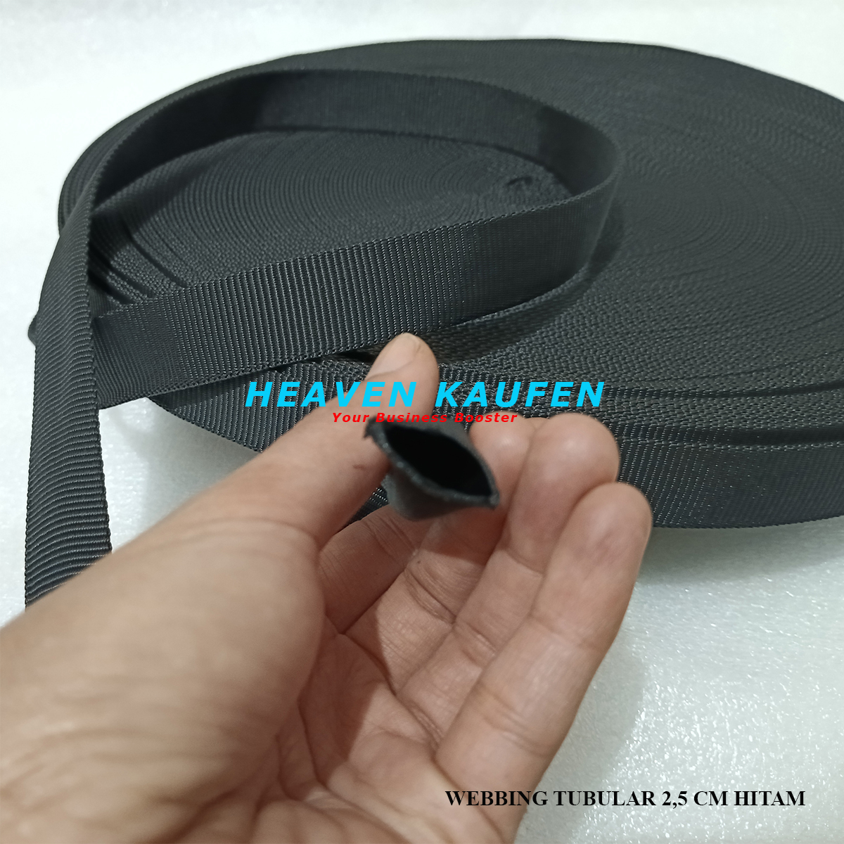 Tali Webbing Tubular Dobel Bolong Lebar 2,5 cm Warna Hitam Harga Per ...
