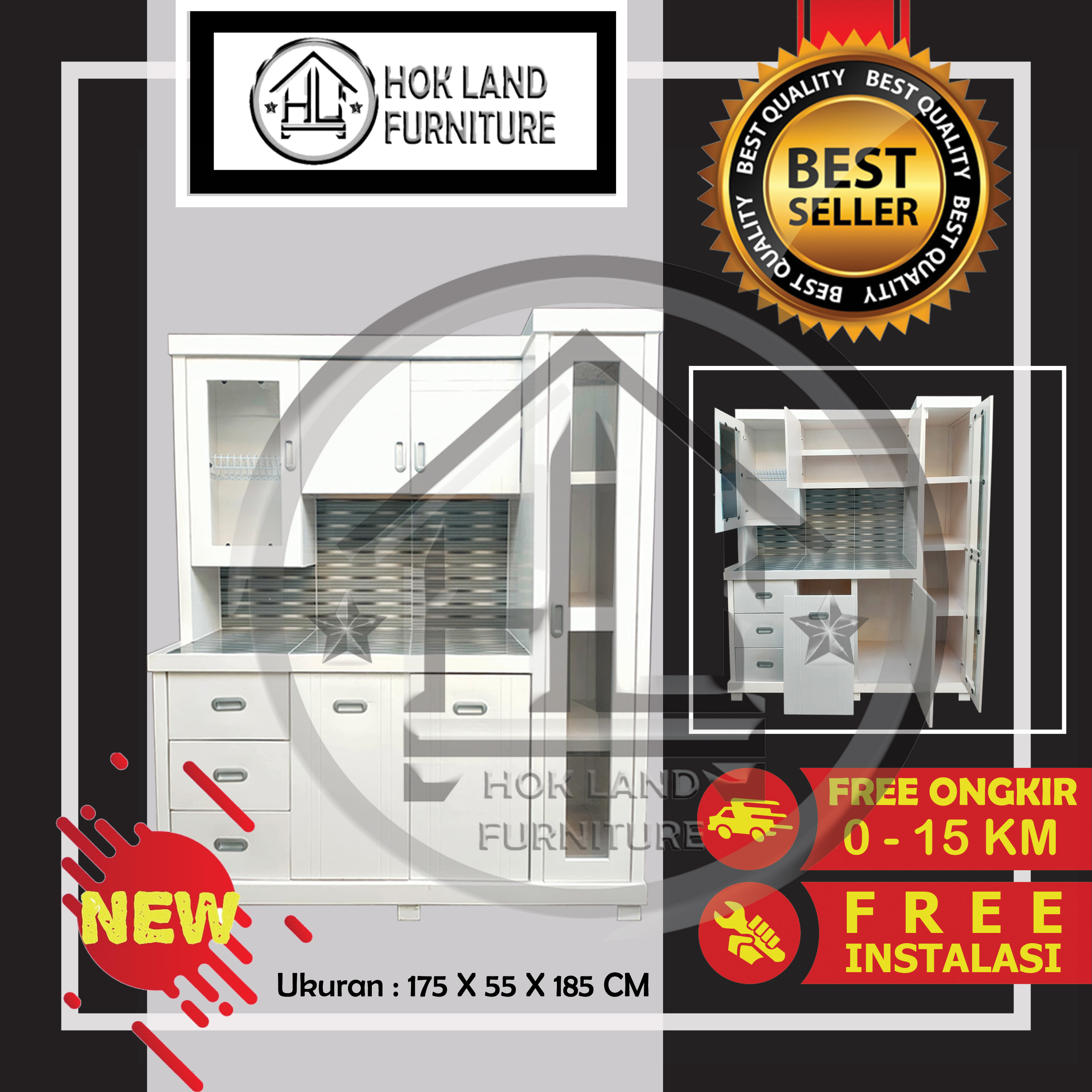 KITCHEN SET 4 PINTU- LEMARI SAYUR KAYU TRIPLEK- LEMARI DAPUR KITCHEN ...