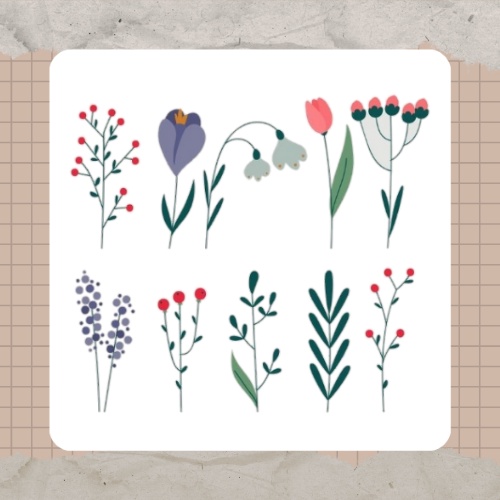 [PART 1] Flowers Sticker | stiker bunga | stiker rustic | stiker ...