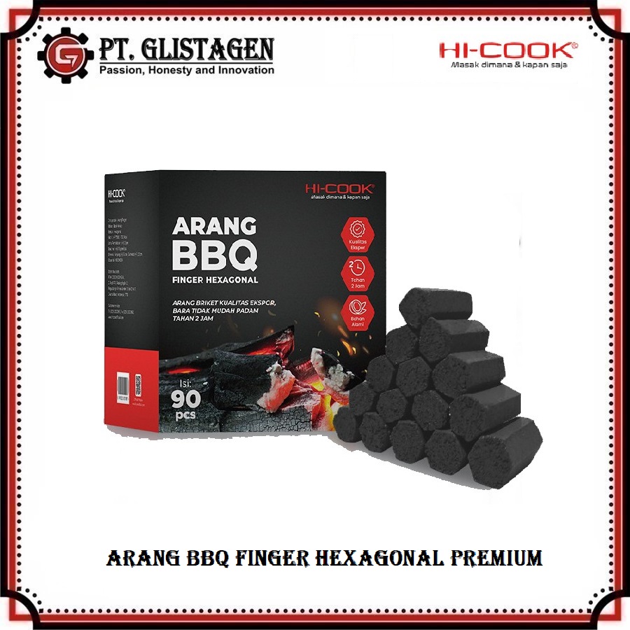 HI-COOK Arang Briket Hexagonal Cube Batok Premium Arang BBQ | Lazada ...