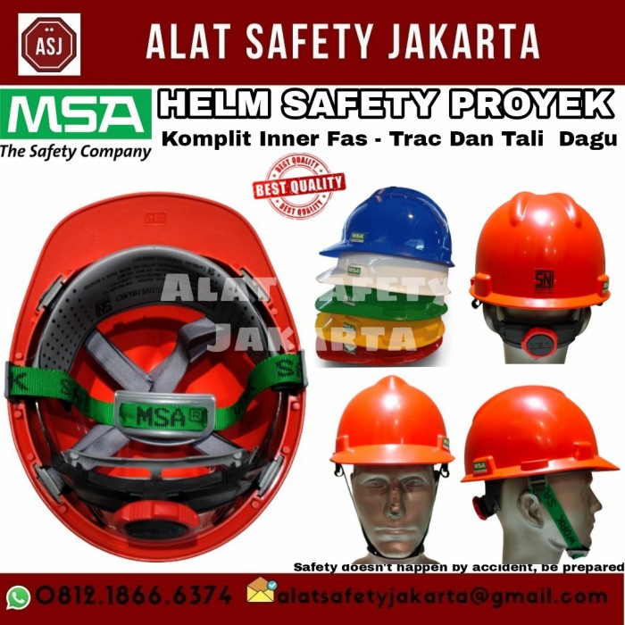 Helm Proyek MSA Lokal Inner Fastrack + Tali dagu / Chin Strap | Lazada ...