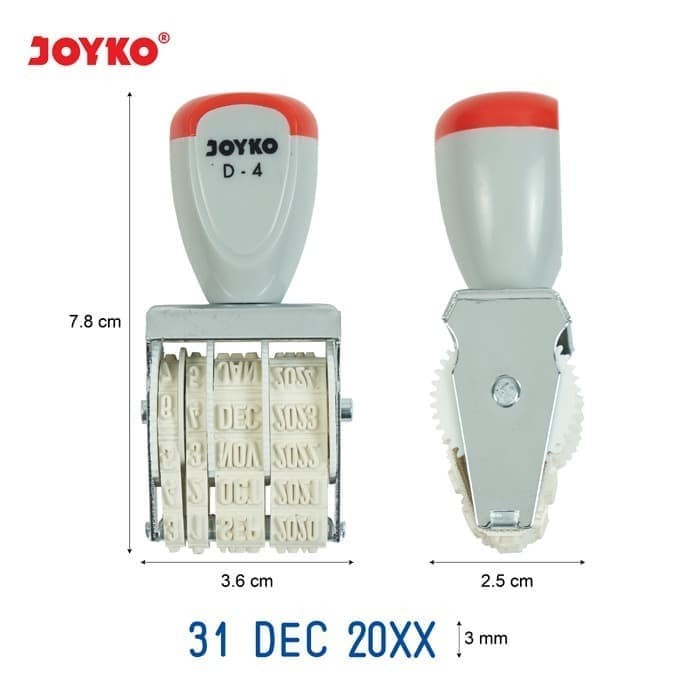 Joyko Stamp Date D-4 Ukuran 3mm Stempel Cap Tanggal Bulan Tahun D4 ...