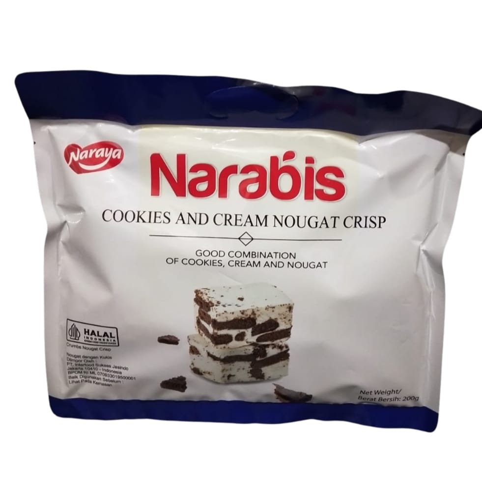 NARAYA NARABIS Cookies and Cream Nougat Crisp 200g | Lazada Indonesia