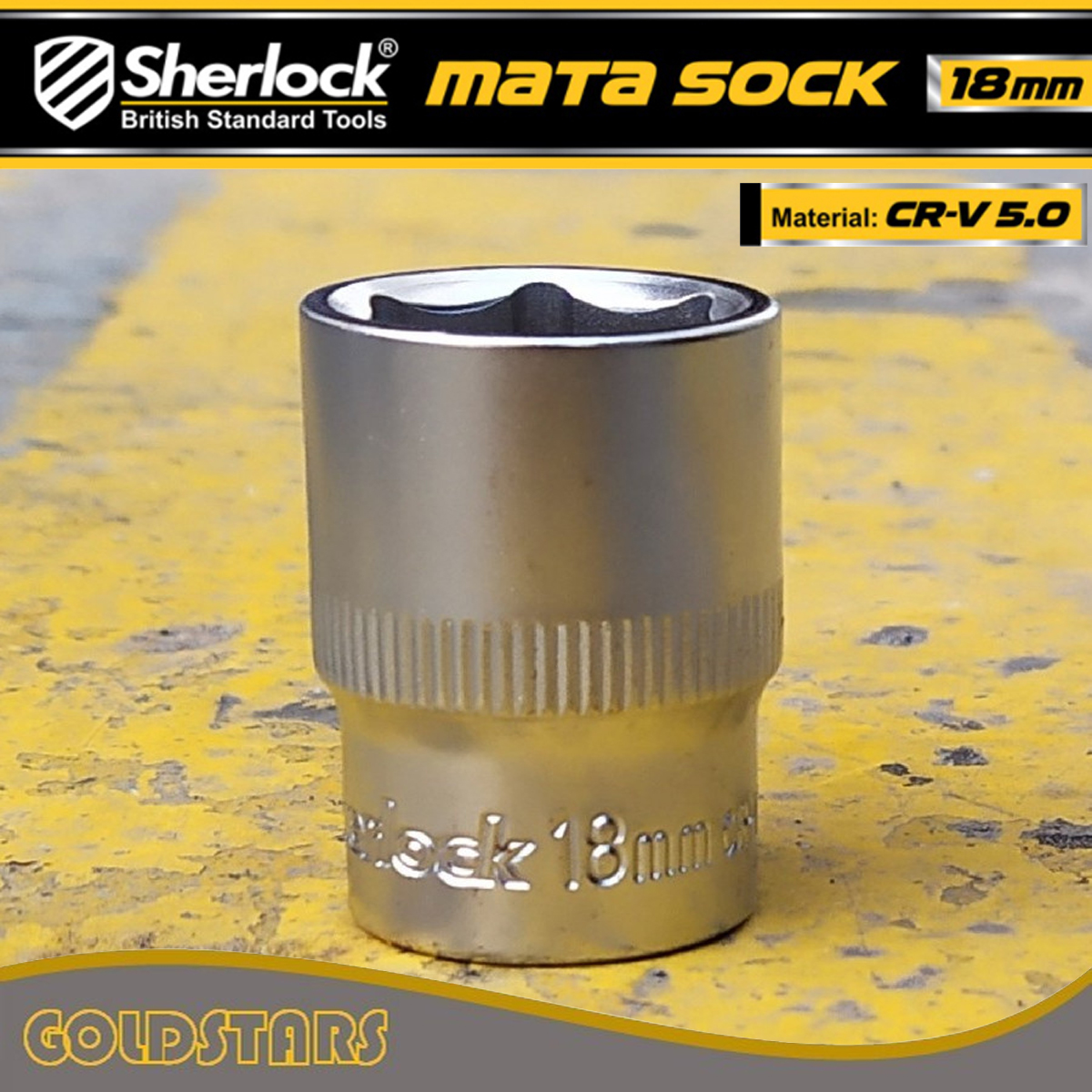 Kunci Shock 18 mm 6 PT Original Sherlock Mata Sok/Sock 1/2 inch ...