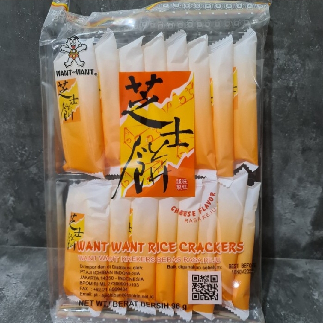 Want Want Rice Crackers Cheese / Crackers Keju Beras 96g / want want ...