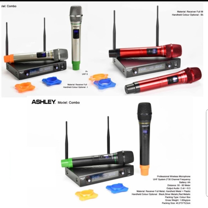 MICROPHONE ASHLEY COMBO MIC WIRELESS ASHLEY BARU | Lazada Indonesia