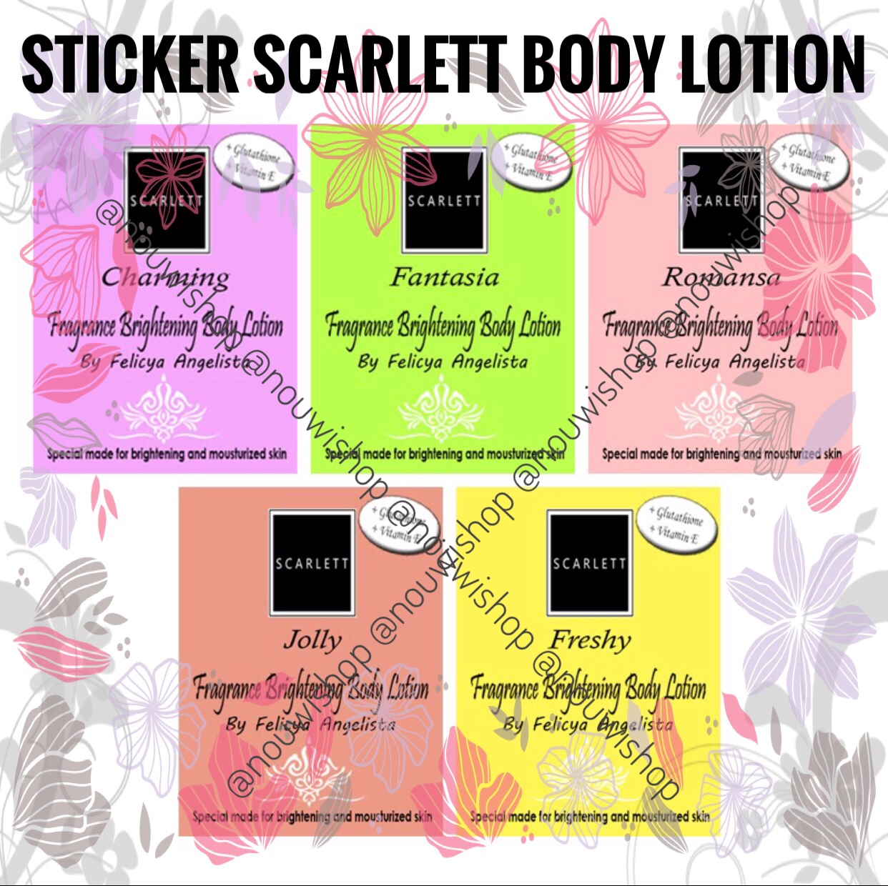 Stiker Label Scarlett Matte Mini Share In Jar Body Lotion Body shower ...