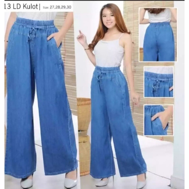 Jeans Kulot Masa Kini - Jeans Kulot Pinggang Karet - Jeans Kulot Jumbo ...
