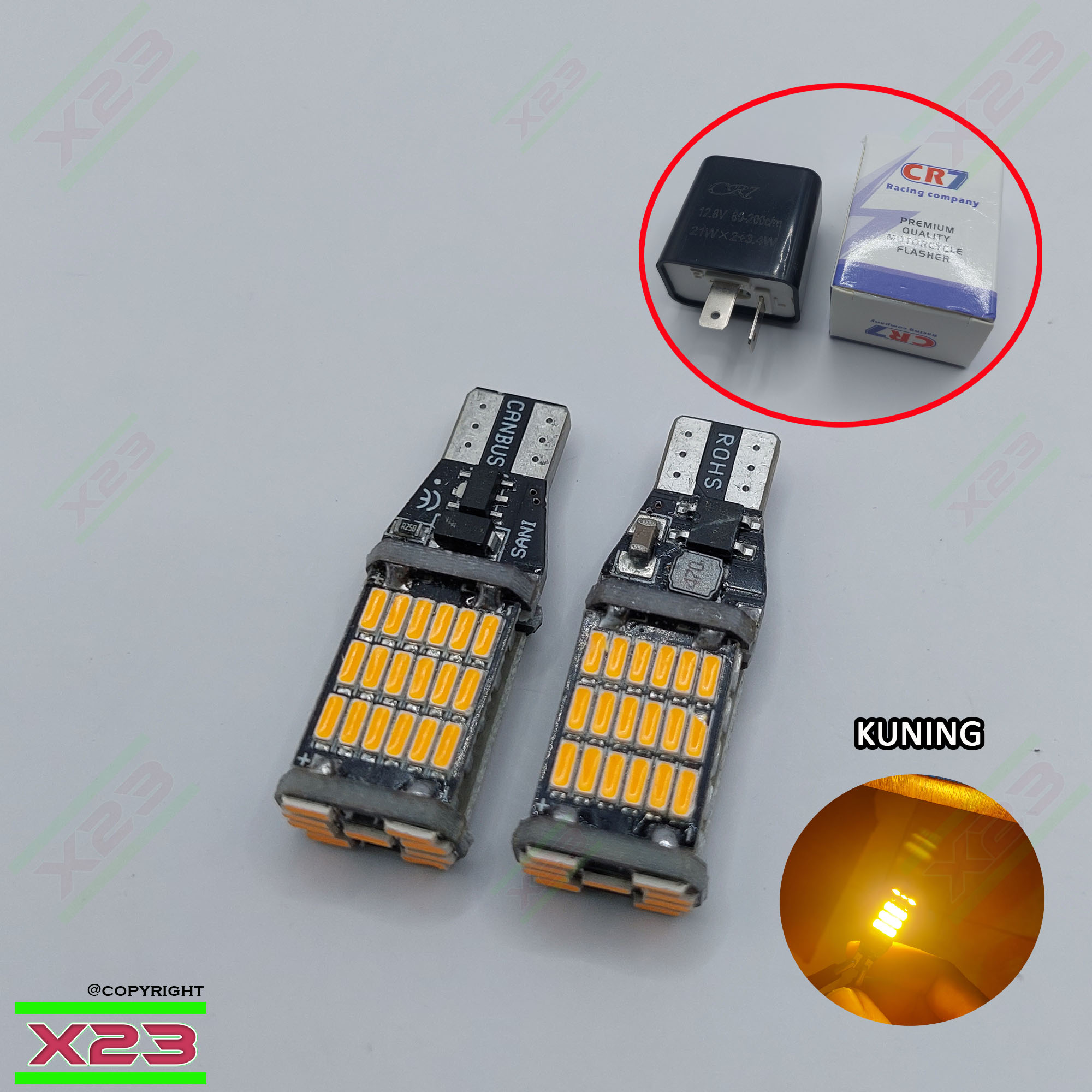 lampu sen dajjal/sein dajjal 45 mata + flaser Cr7 1 paket lampu sein ...