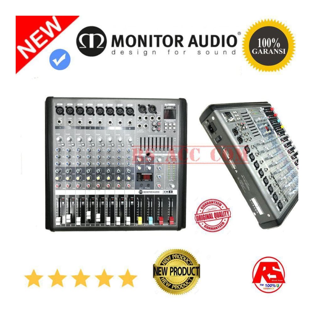 MIXER PREMIUM AUDIO MONITOR 8 CHANNEL EM8 ORIGINAL | Lazada Indonesia