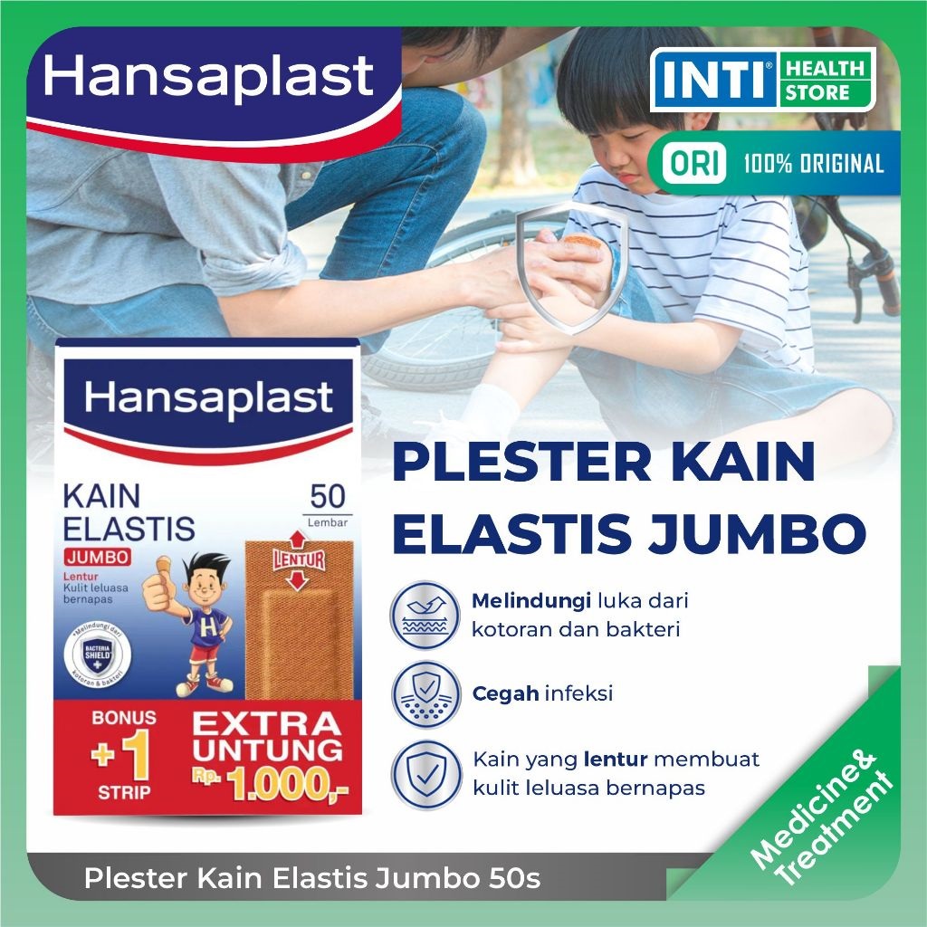 Hansaplast | Plester Kain Elastis Jumbo 50s | Plester Luka Hansaplast ...