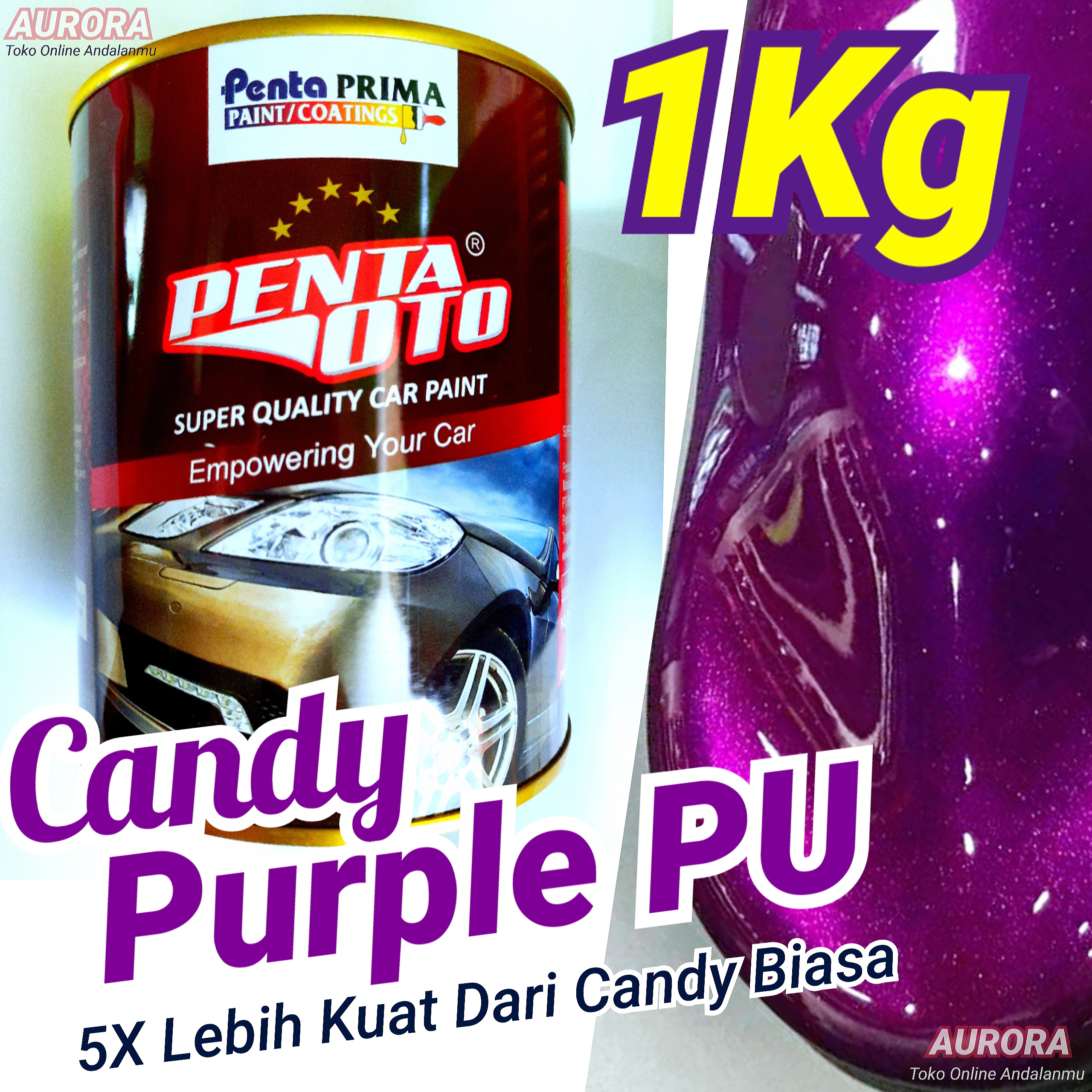 Cat Ungu Candy Tone Purple PU Penta Oto Candytone Transparan Candi ...
