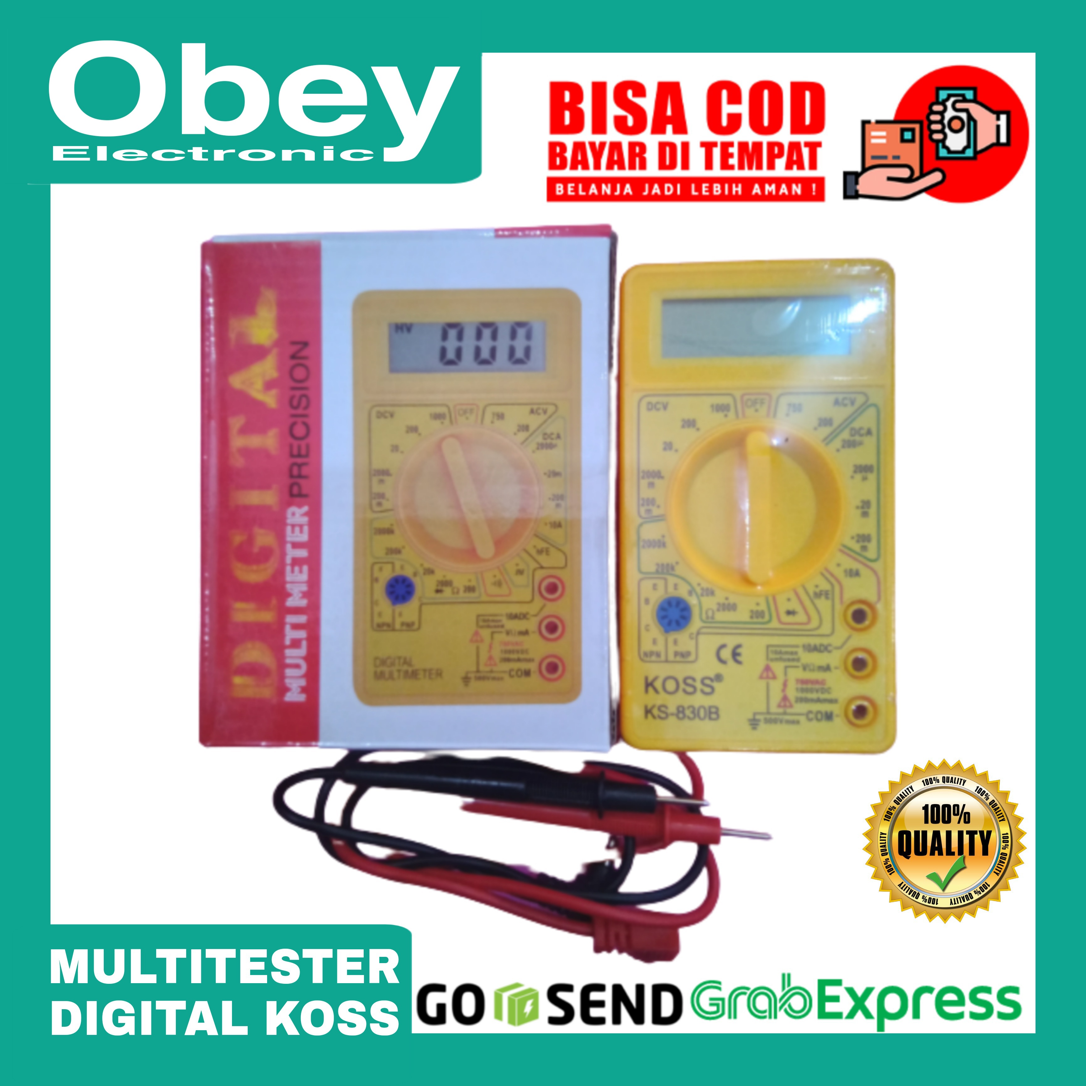MULTIMETER AVOMETER MULTITESTER DIGITAL DT-830B DT830B KOSS | Lazada ...