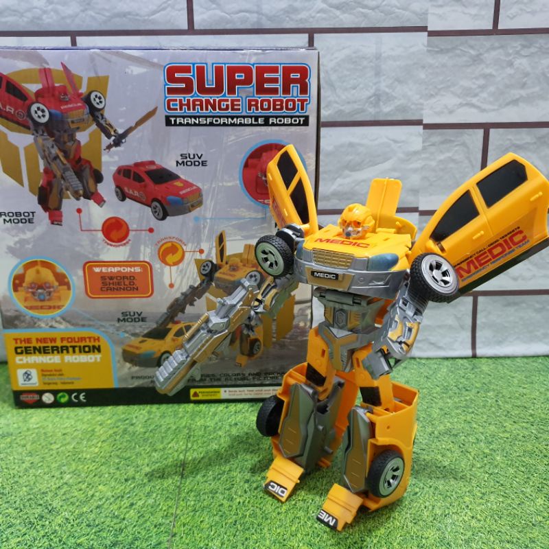 Transformers Super Change Robot Bumblebee Merah Kuning Hitam 9523 9525 ...