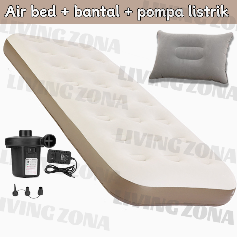 Airbed / Kasur Angin + Pompa Listrik +Bantal - FULLSET | Lazada Indonesia