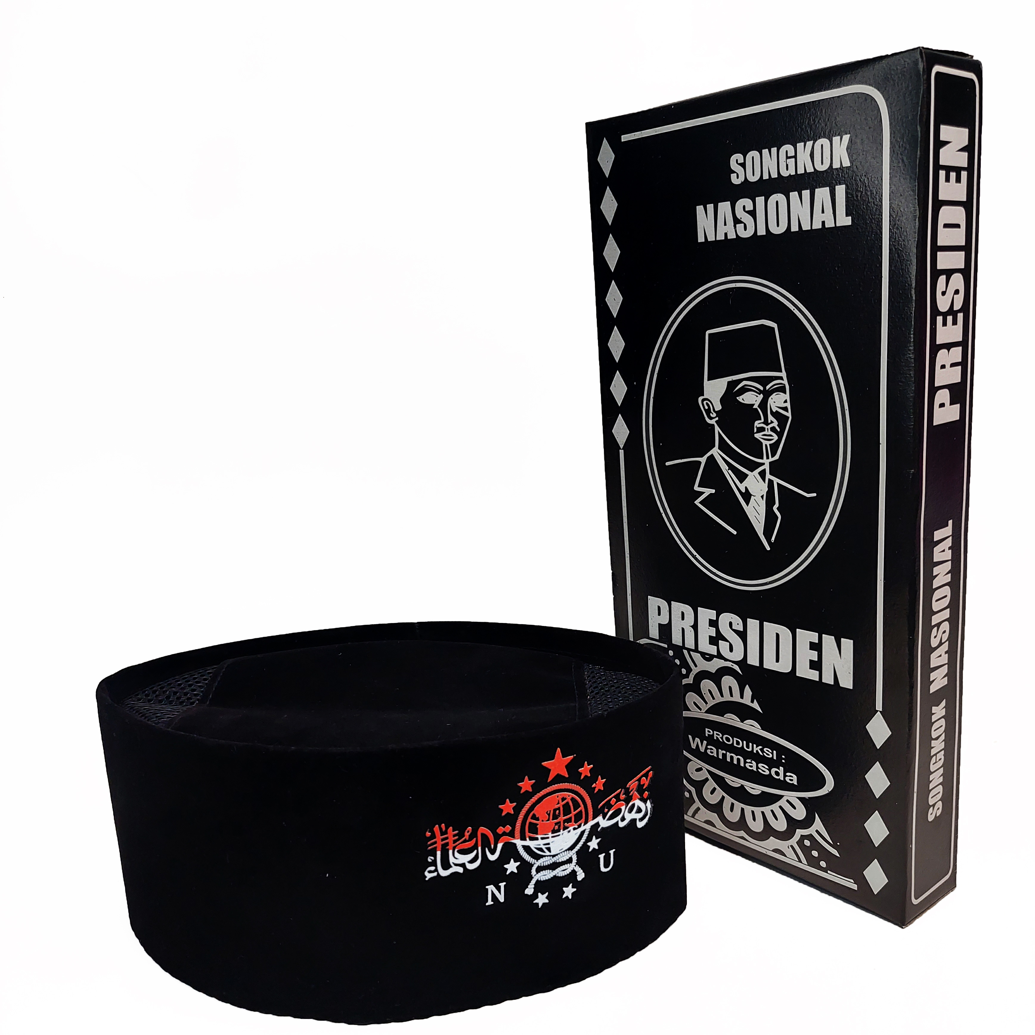 PECI NU MERAH PUTIH - Peci Hitam Logo NU Merah Putih Anak dan Dewasa ...
