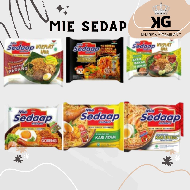 MIE INSTAN - MIE SEDAP sedaap goreng / soto / kari ayam / kari spesial ...