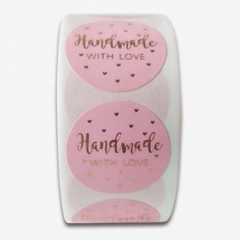 Sticker Handmade With Love Black Gold Hitam Emas Stiker Makanan Bakery ...