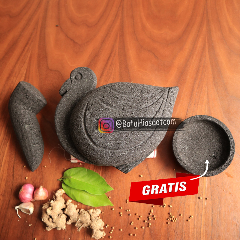 (20 cm ) Mandiri Stone Cobek dan Ulekan / Uleg / Ulegan / Coet ...