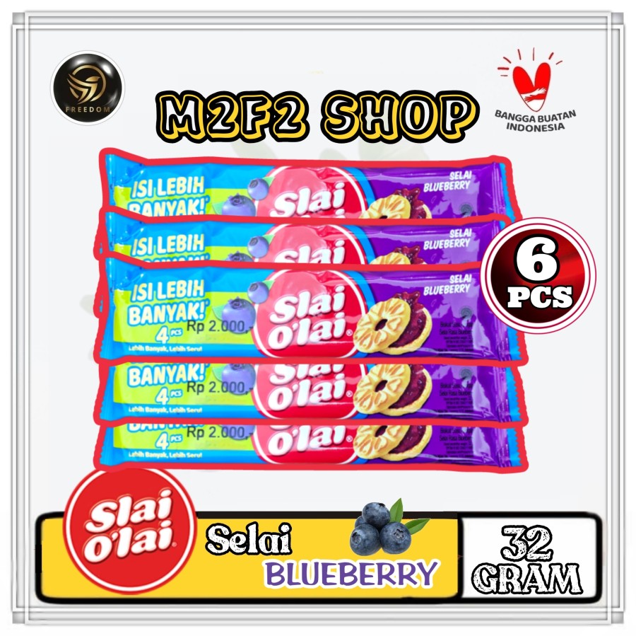 Biskuit Slai Olai Blueberry | Selai Blueberi - 32 gr (Kemasan 6 Sachet ...