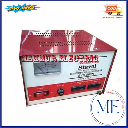 STABILIZER MATSUNAGA 500 WATT - STAVOL SVC-500N - MATSUNAGA 500VA ...