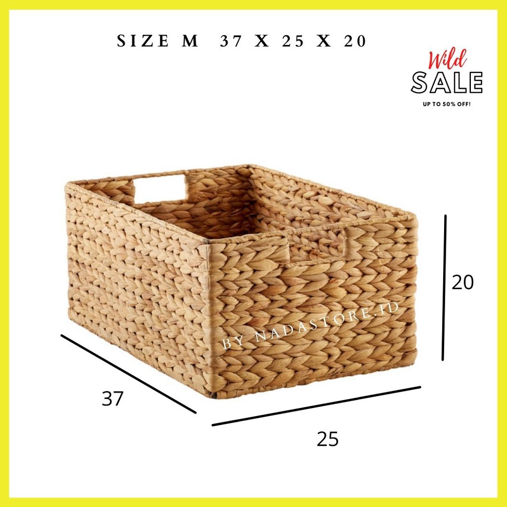 BOX PENYIMPANAN SERBAGUNA KERANGKA BESI ANYAMAN ENCENG GONDOK RECTA BOX ...