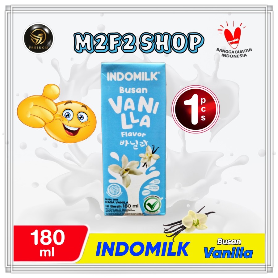 Susu Indomilk Busan Vanilla | Vanila Kotak UHT - 180 ml (Kemasan Satuan) | Lazada Indonesia