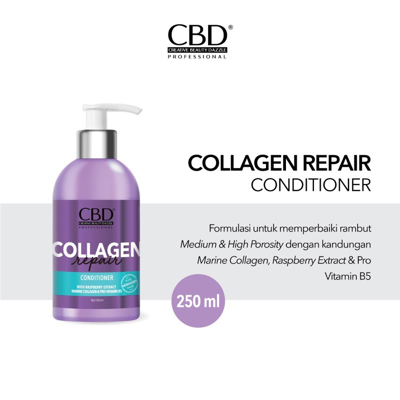 CBD Collagen Repair Shampo Conditioner Rambut 250ml Untuk Rambut Rusak ...