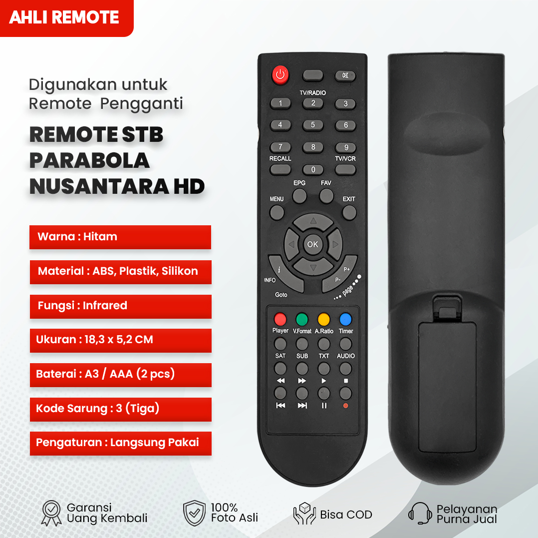 Remote STB Matrix Nusantara HD / Remot Parabola Receiver Matrix ...