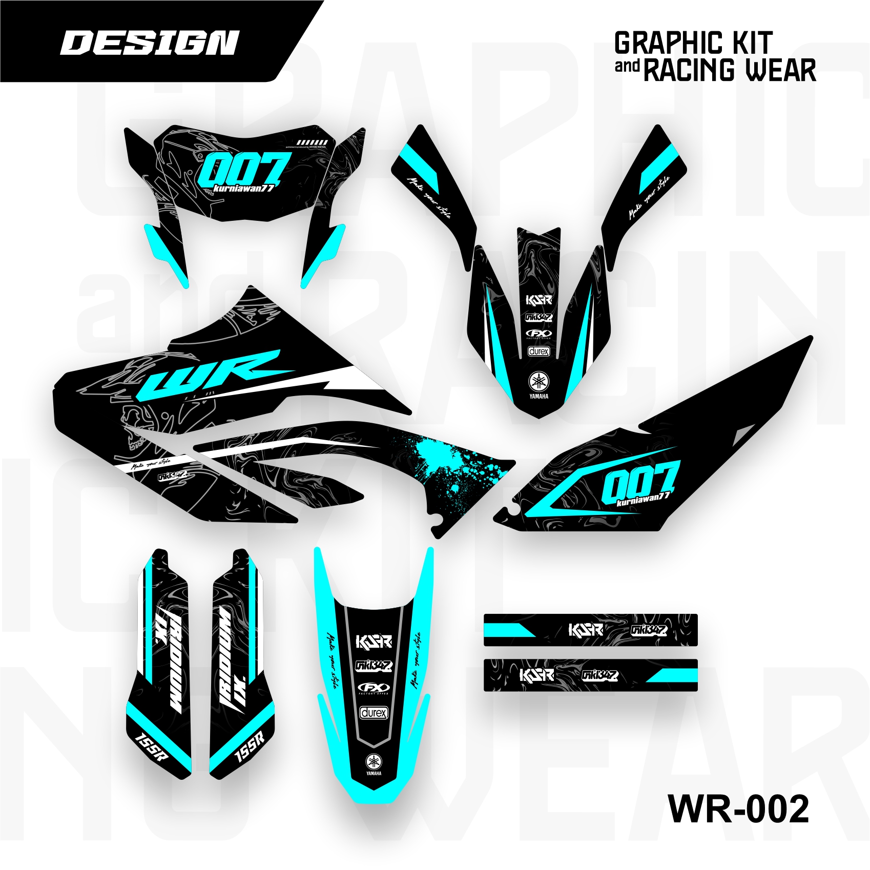 Decal WR Supermoto Aksesoris Stiker Decal Motor Yamaha WR 155 R Decal ...