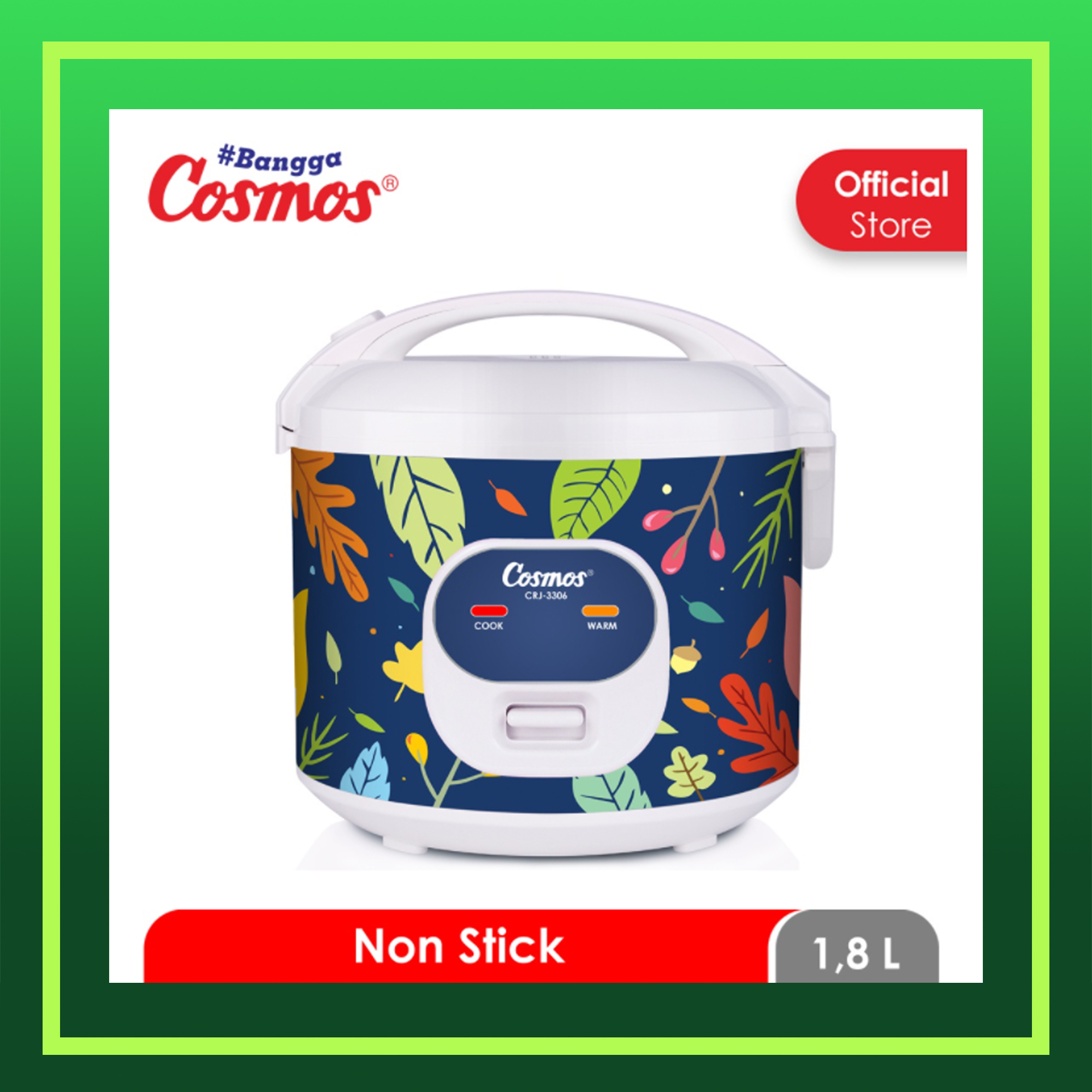 Rice Cooker Magic Com Cosmos CRJ 3306 Kapasitas 1.8 Liter Anti Lengket ...