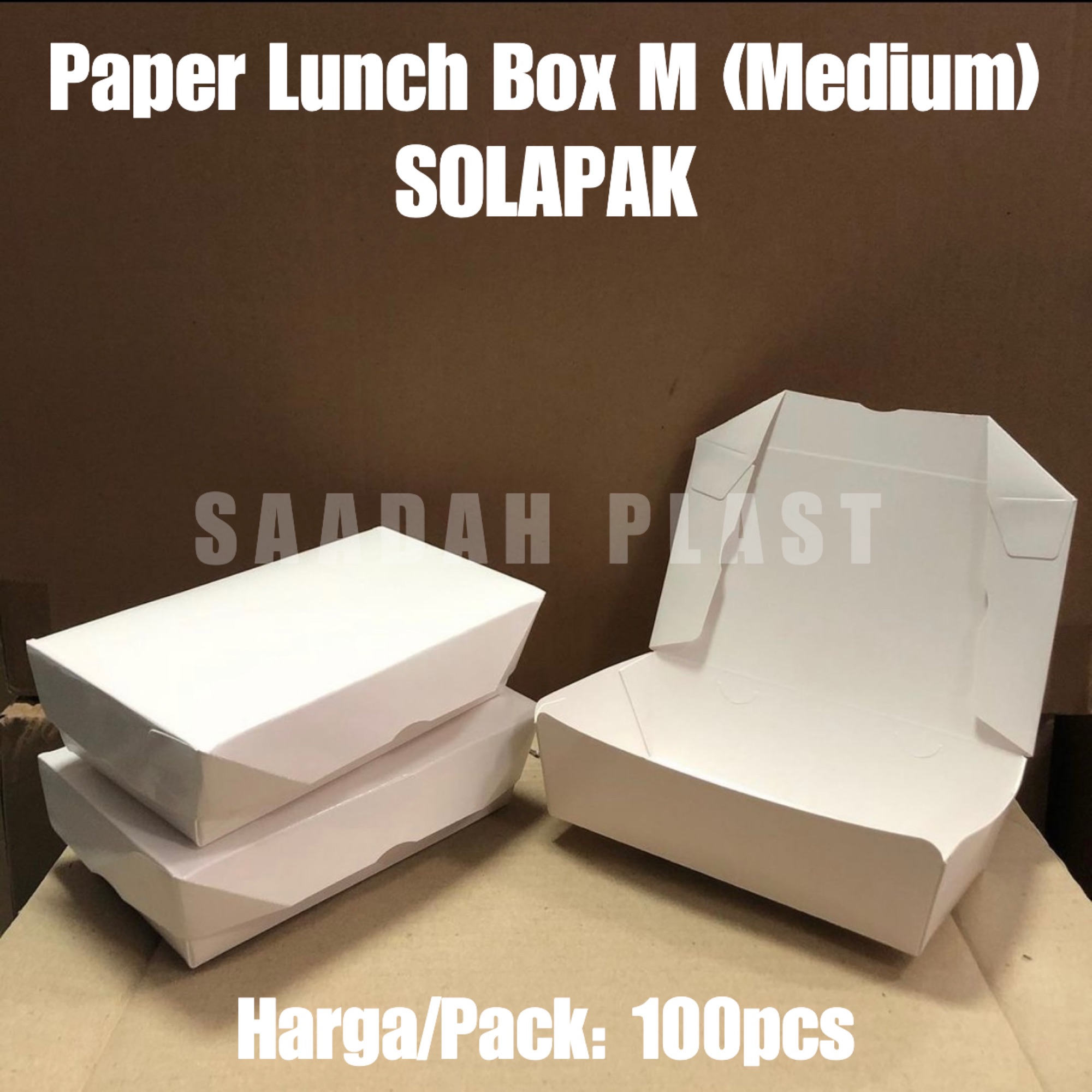 (ISI 100) Paper Lunch Box M (Medium) SOLAPAK / Ukuran Sedang Tanggung ...