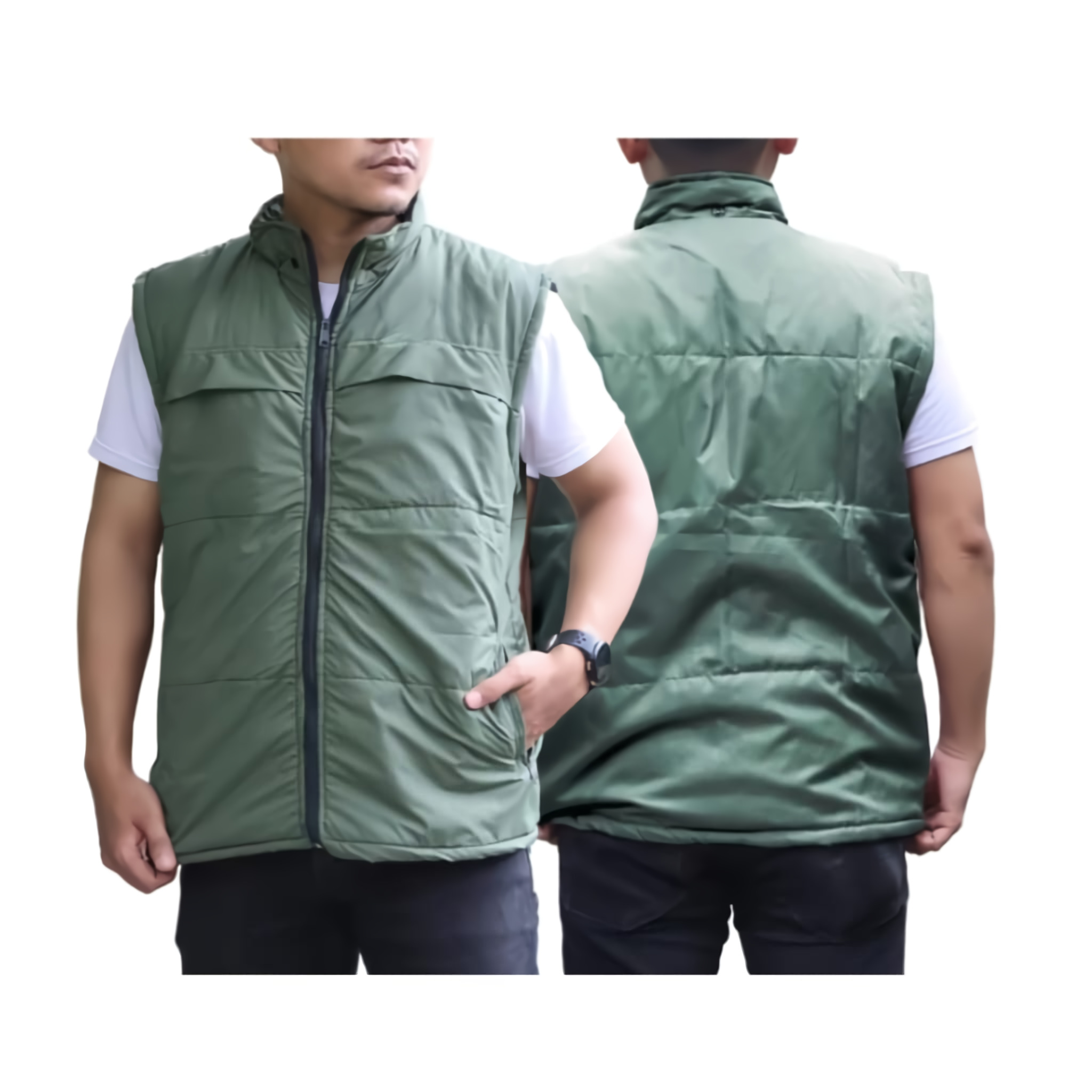 Rompi Outdoor Motor Pria Topi Bisa Lepas Pasang Rompi Parasut Dekron ...