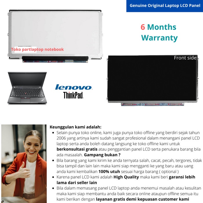 LCD Lenovo THINKPAD X220 X220i panel monitor screen | Lazada Indonesia