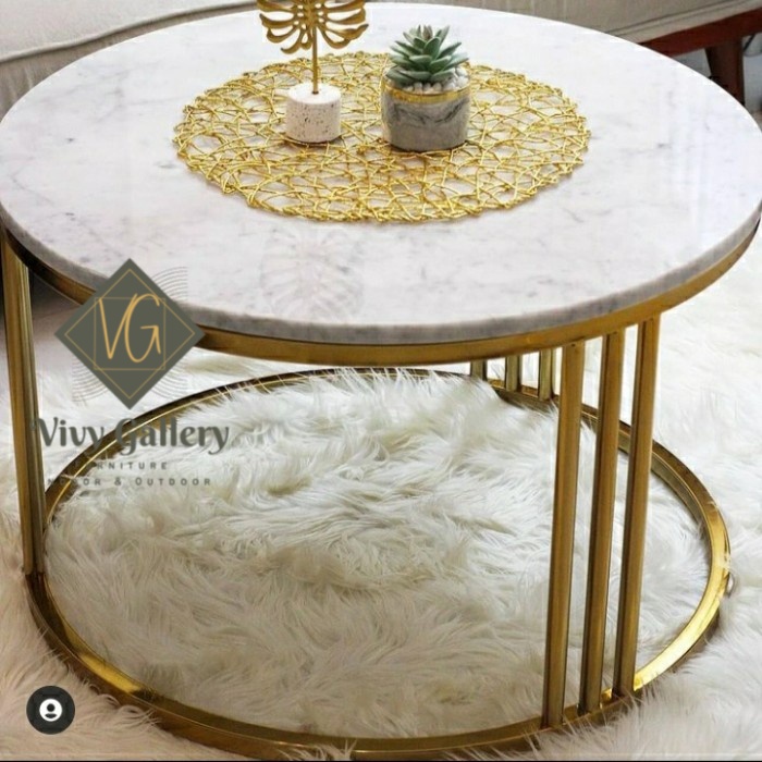 Meja tamu marmer coffe table marmer asli | Lazada Indonesia