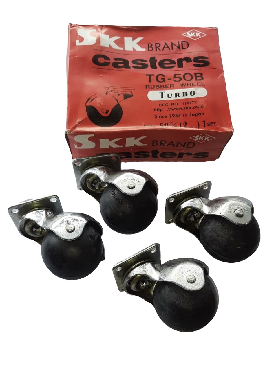 Roda Casters SKK Bulat TG50B - Roda Karet Kursi Lemari Etalase | Lazada ...
