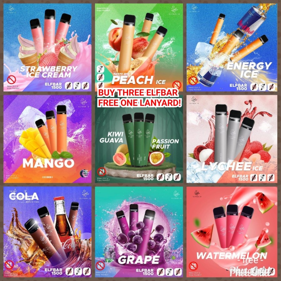ELFBAR Elf Bar 1500 Puffs Disposable Vape | Lazada Indonesia