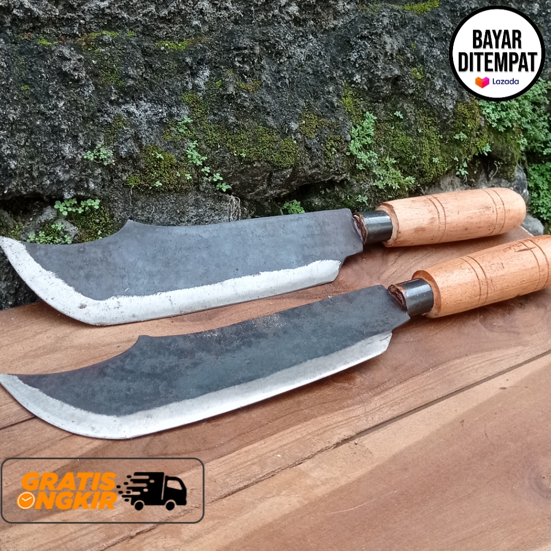 Golok pisau baja asli super tajam berkualitas super tebal dan serbaguuna-pisau gagang kayu-pisau ...