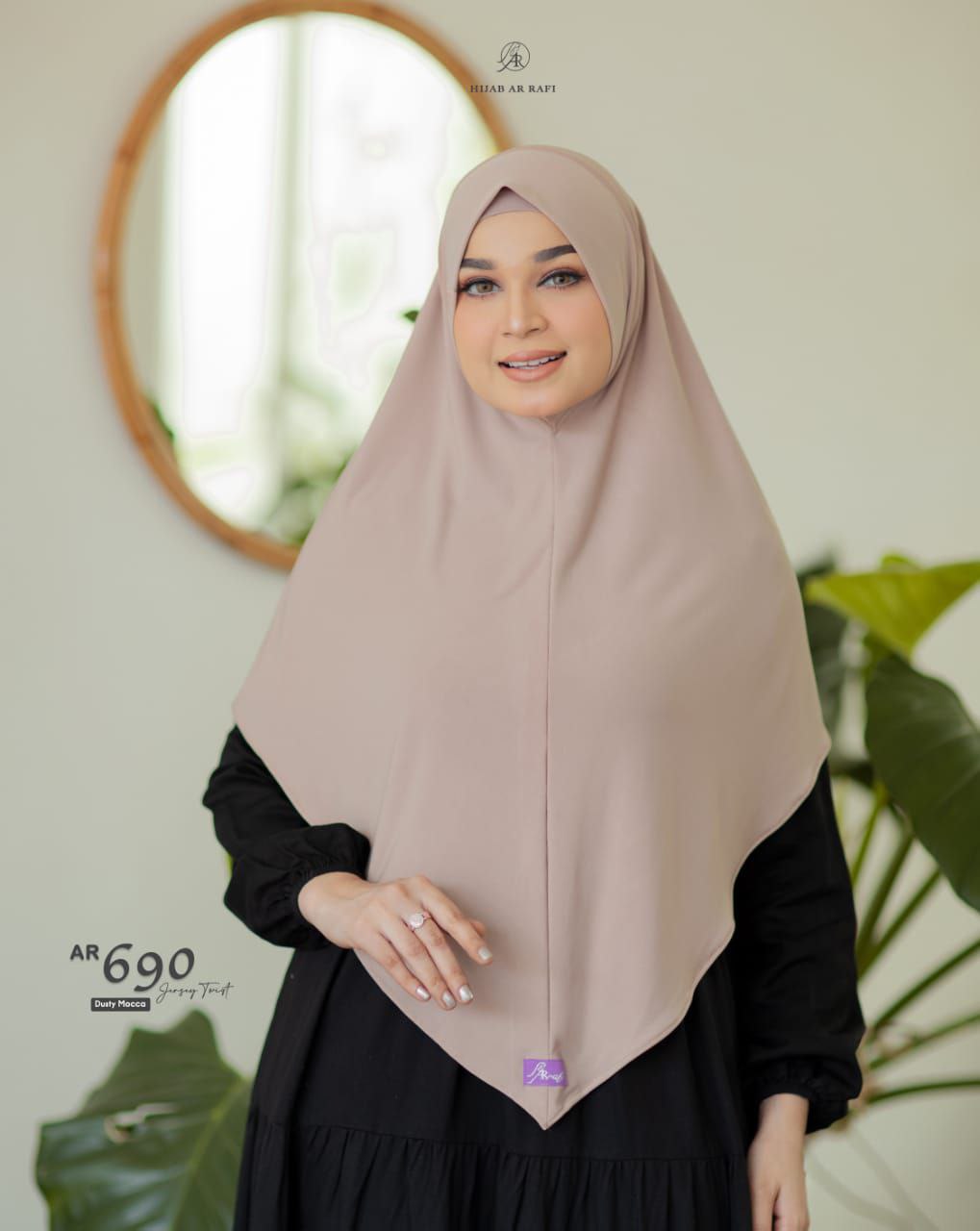 Jilbab Syari Non Pet Arrafi terbaru Kode Ar 690 | Ar 690 | Bergo Malay | Bergo Jersey Non Pad ...