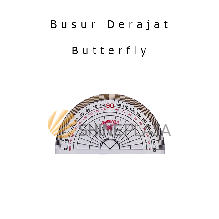 Penggaris Busur Derajat Butterfly - Protractor 180 Derajat Butterfly ...