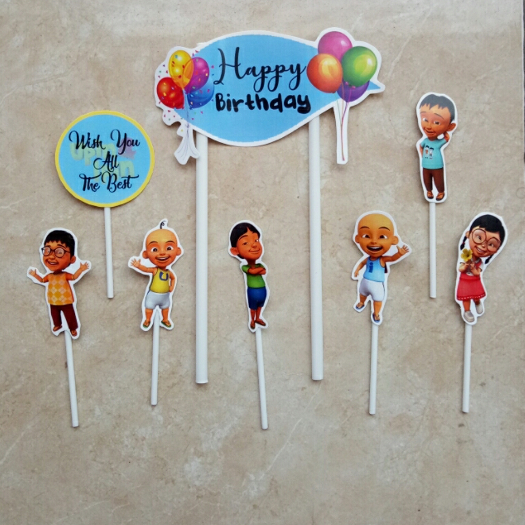 topper satu set isi 8 hiasan kue ulang tahun topper cake happy birthday ...