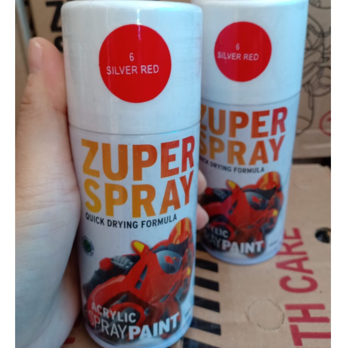 Pilok Pilox Zuper Spray Paint Warna P 6 Silver Red / Merah (150cc/150ml ...