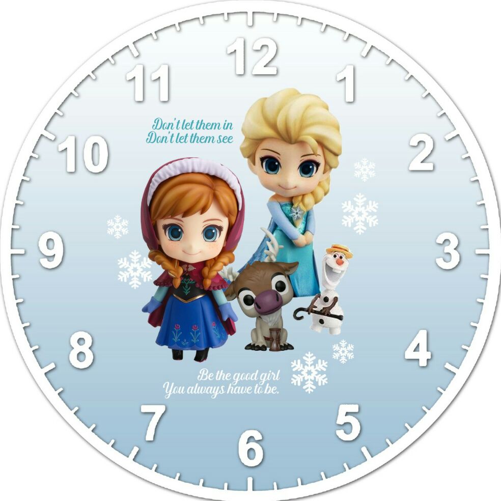 Jam Dinding/Jam Meja Frozen Animasi Ukuran 20cm Lucu Bagus Dekorasi ...