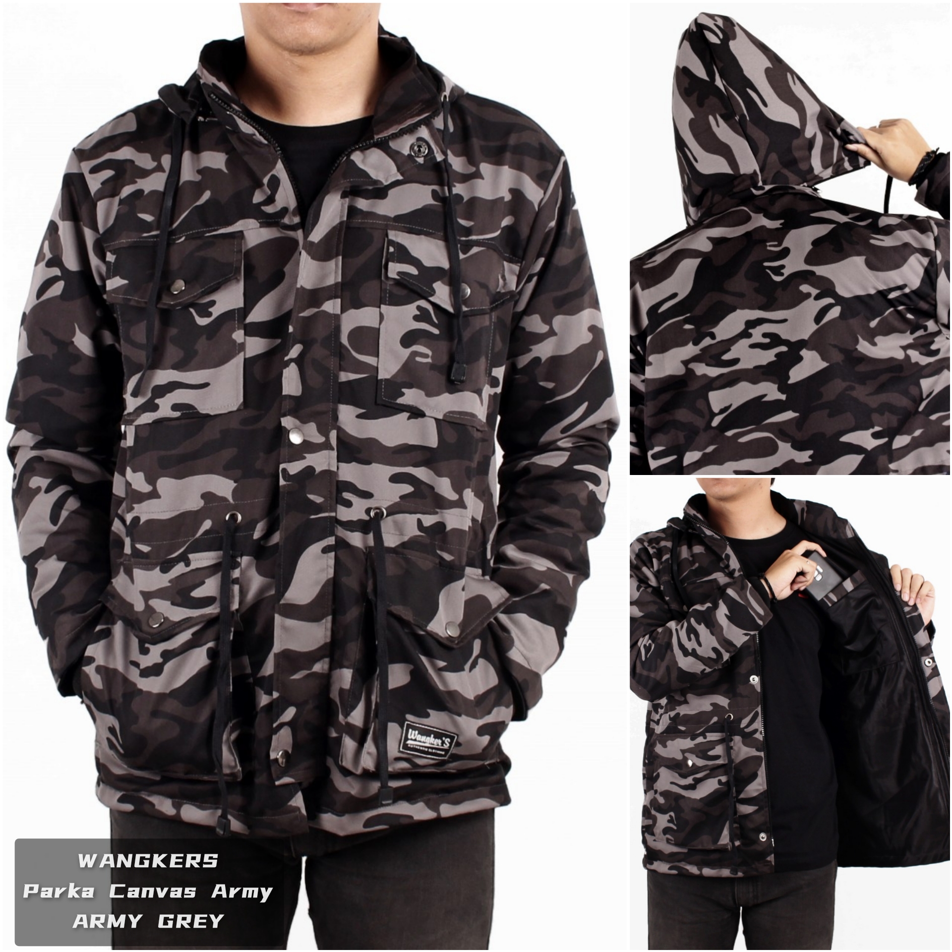 Jaket Pria Parka Army / Jaket Loreng / Jaket Militer / Jaket Distro ...