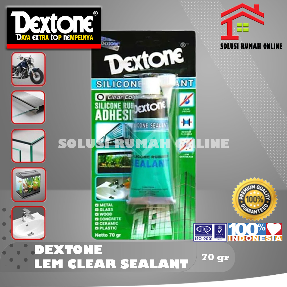 DEXTONE Silicone Sealant Lem Kaca Akuarium Silikon Clear 30 70 GR ...